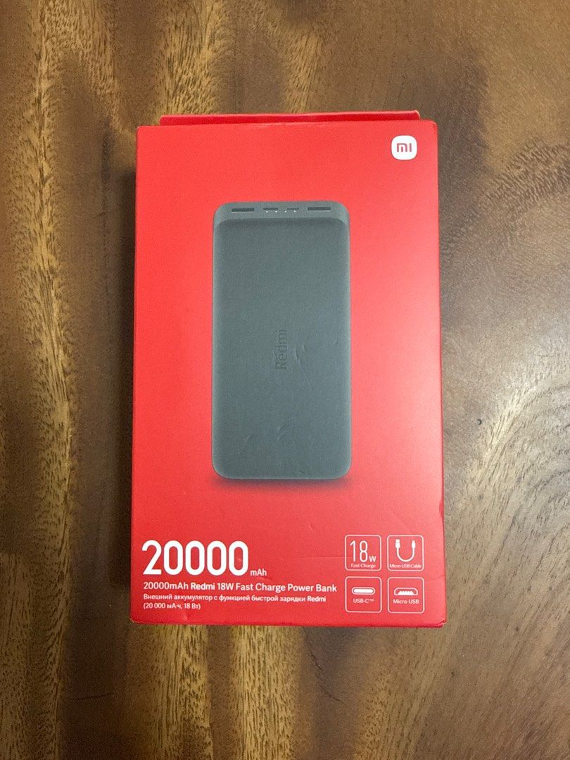 Xiaomi Redmi 20000mAh 18W Fast Charge Power Bank, Mobile Phones ...