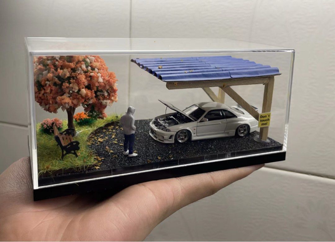 1:64 Scale Diorama Display Case – Car Garage Scene, Hobbies & Toys ...