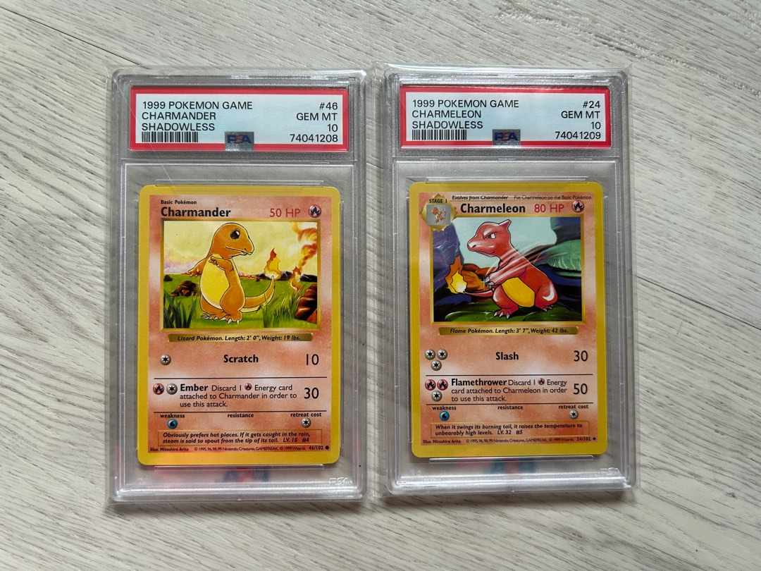 1999 Pokemon Charizard & Charmeleon Shadowless PSA 10, Hobbies & Toys ...