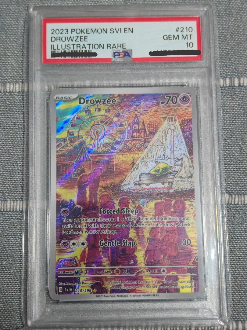 2023 Pokemon SV01 EN Drowzee Illustration Rare PSA 10, Hobbies & Toys ...