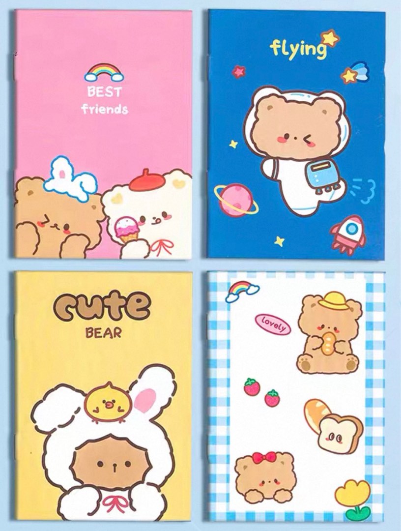25 Cute Cartoon Notebooks - Portable Size, Hobbies & Toys, Stationery ...