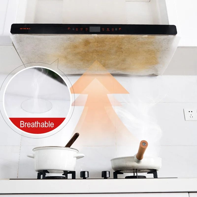 5/10M Kitchen Range Hood Oil Filter Paper Disposable Non-woven Oil ...