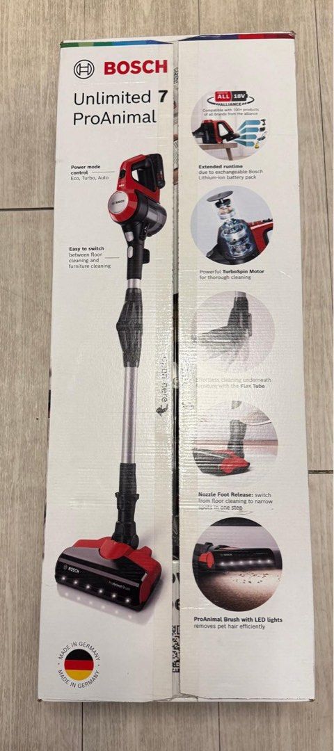 德國製造 Bosch 充電式吸塵機 Unlimited 7 ProAnimal Vacuum Cleaner, 家庭電器, 吸塵機 ＆ 家居 ...