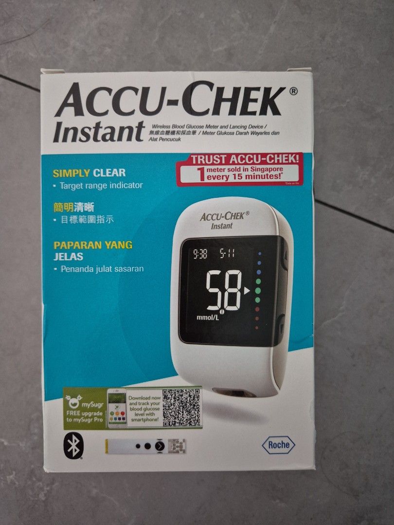 Accu-Chek Instant Wireless Blood Glucose Meter, Health & Nutrition ...