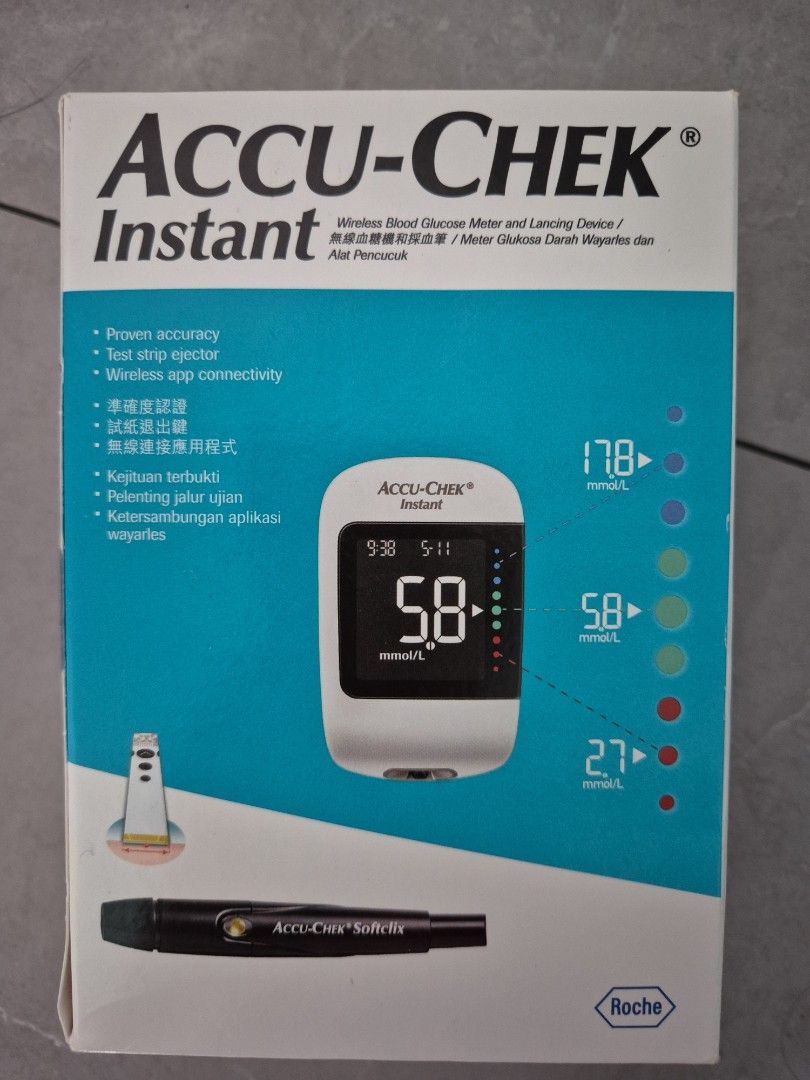 Accu-Chek Instant Wireless Blood Glucose Meter, Health & Nutrition ...