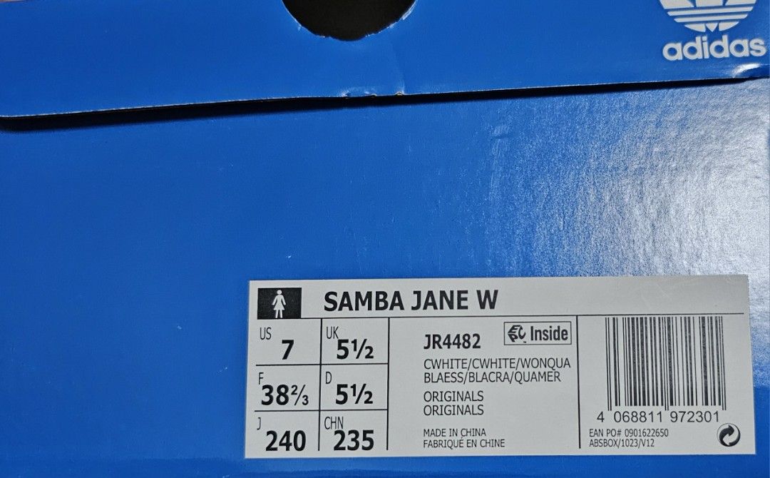 Adidas Samba Jane Women's Sneakers - EU 38.5, Women's Fashion, Footwear ...
