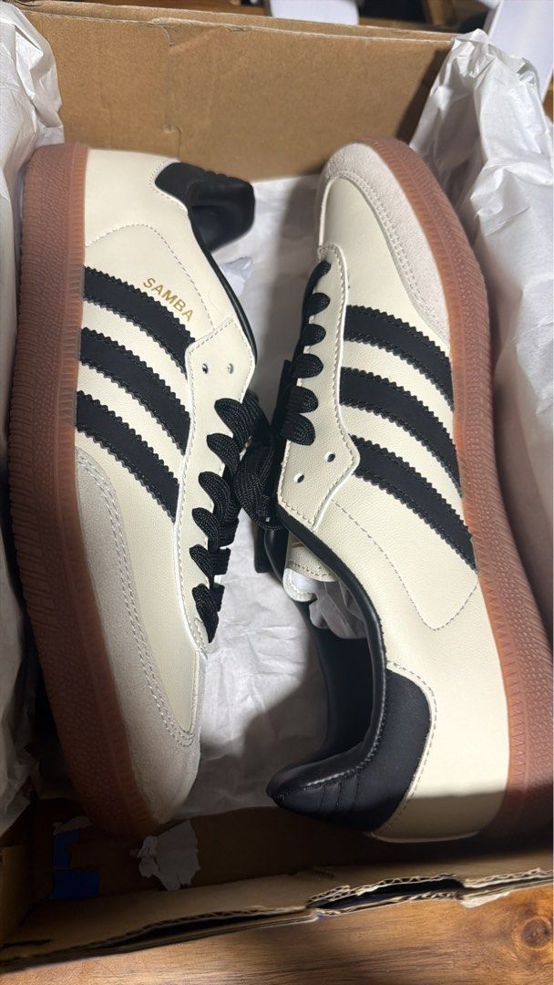 Adidas Samba OG Cream White Black, Women's Fashion, Footwear, Sneakers ...