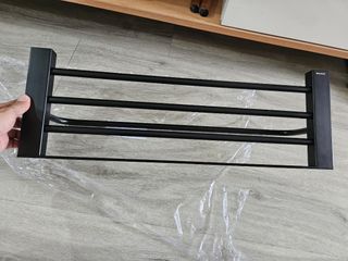 Bravat Matt black shower rack, Furniture & Home Living, Bathroom ...
