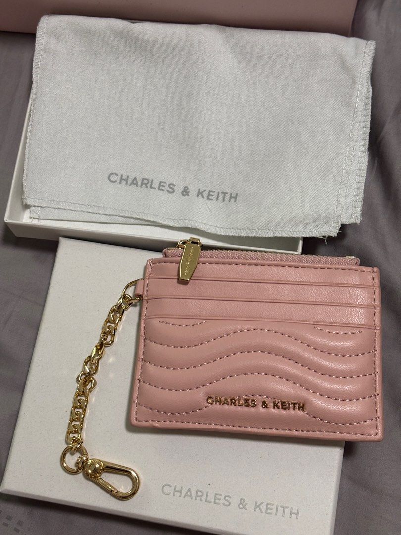 Charles & Keith Pink Cardholder with Chain, Women's Fashion, Bags ...