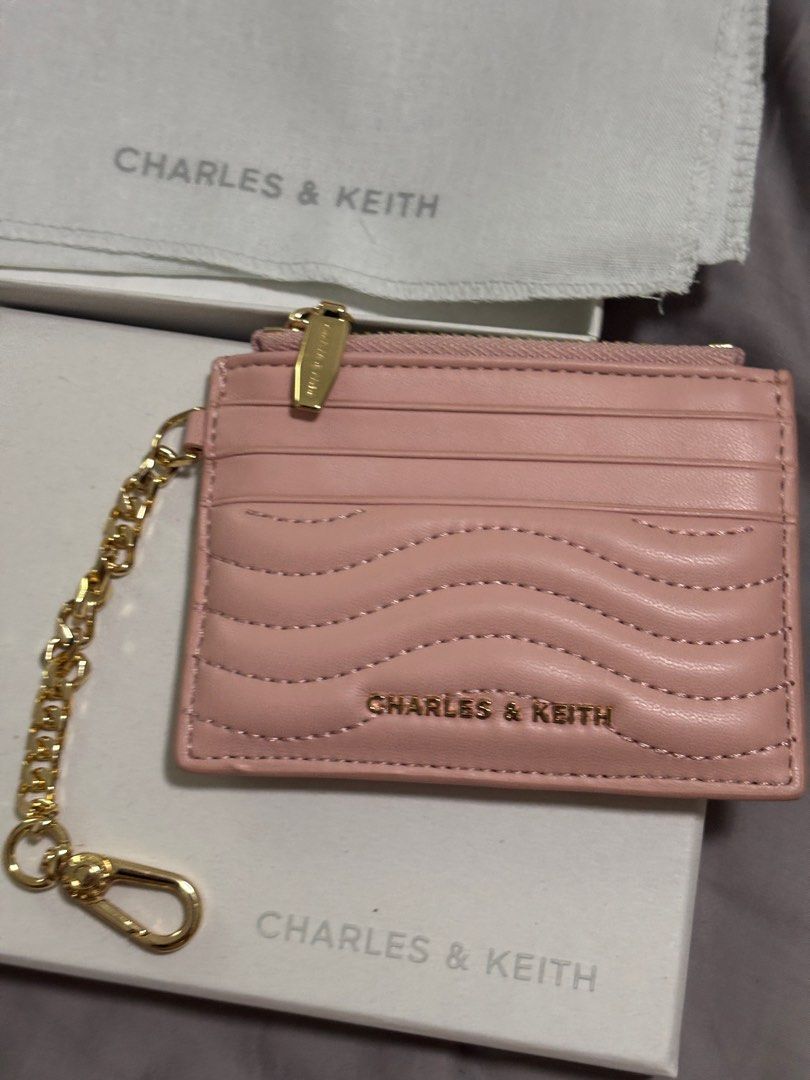 Charles & Keith Pink Cardholder with Chain, Women's Fashion, Bags ...