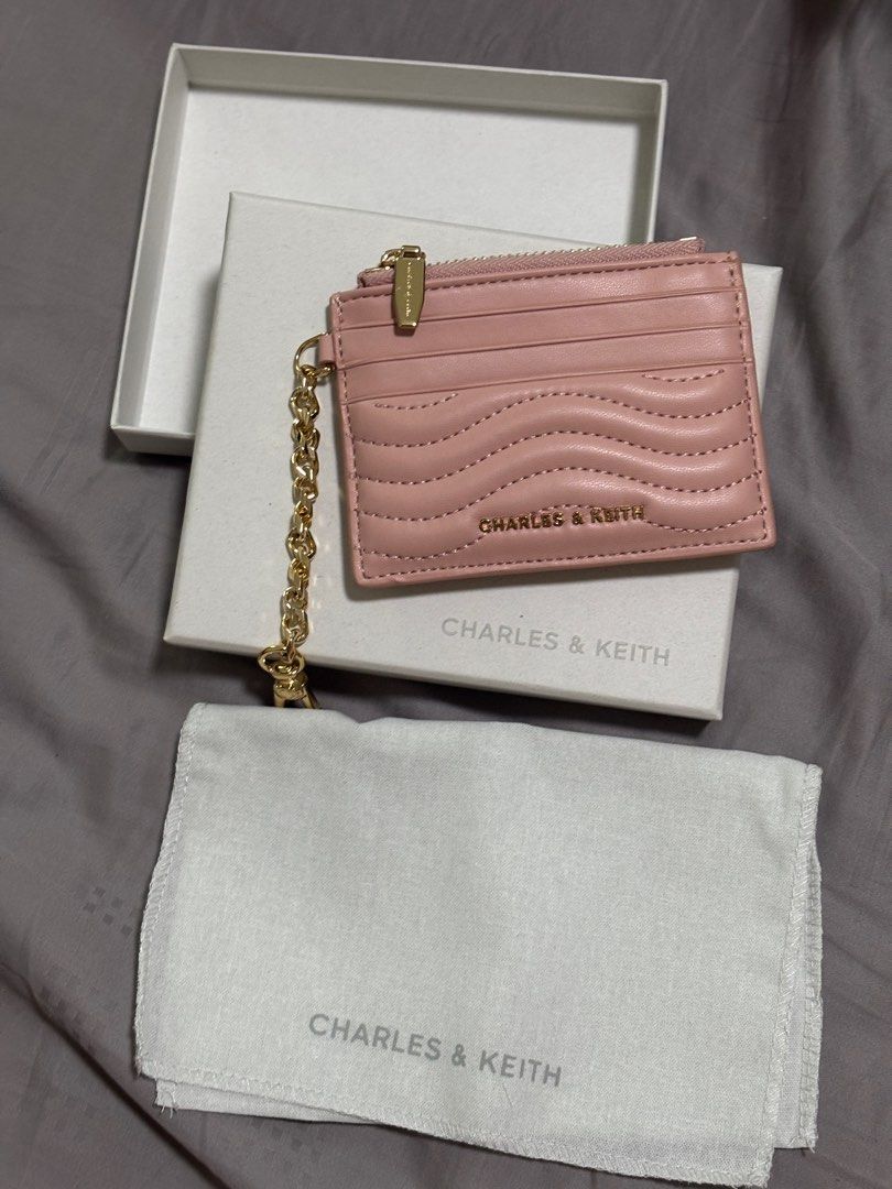 Charles & Keith Pink Cardholder with Chain, Women's Fashion, Bags ...