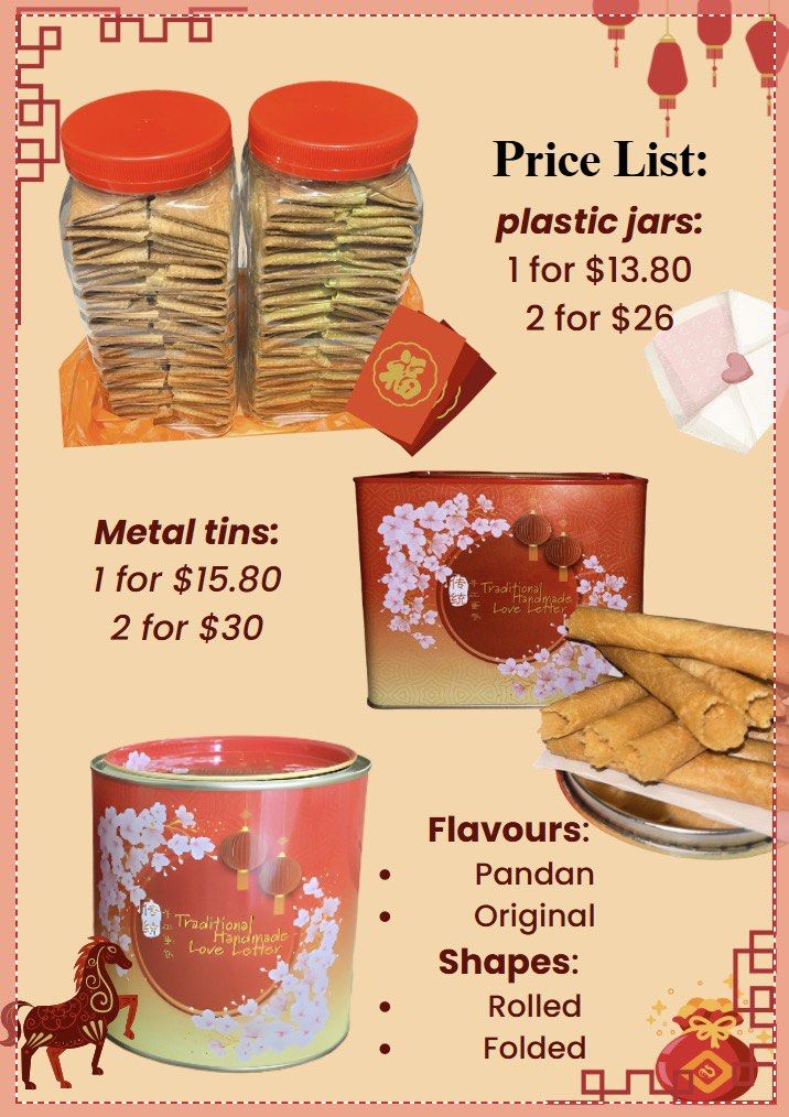 Chinese New Year Love Letters - Pandan, Original, Food & Drinks ...