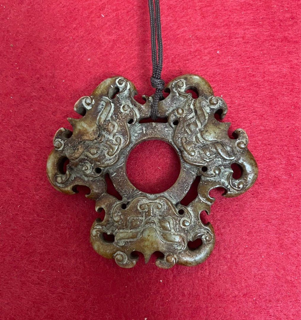 Chinese Triangle Jade’s Carved Beast, Everything Else, Others on Carousell