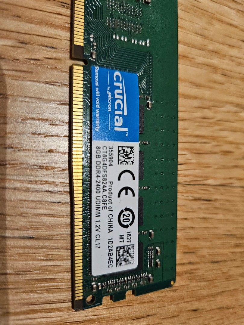 Crucial 8GB DDR4-2400 UDIMM Desktop RAM Single stick, Computers & Tech ...