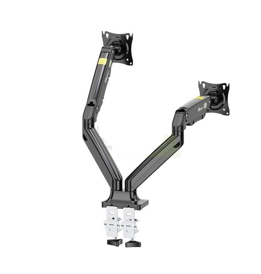 (DS110-2)Dual Gas spring monitor table clamp stand Freely Height ...