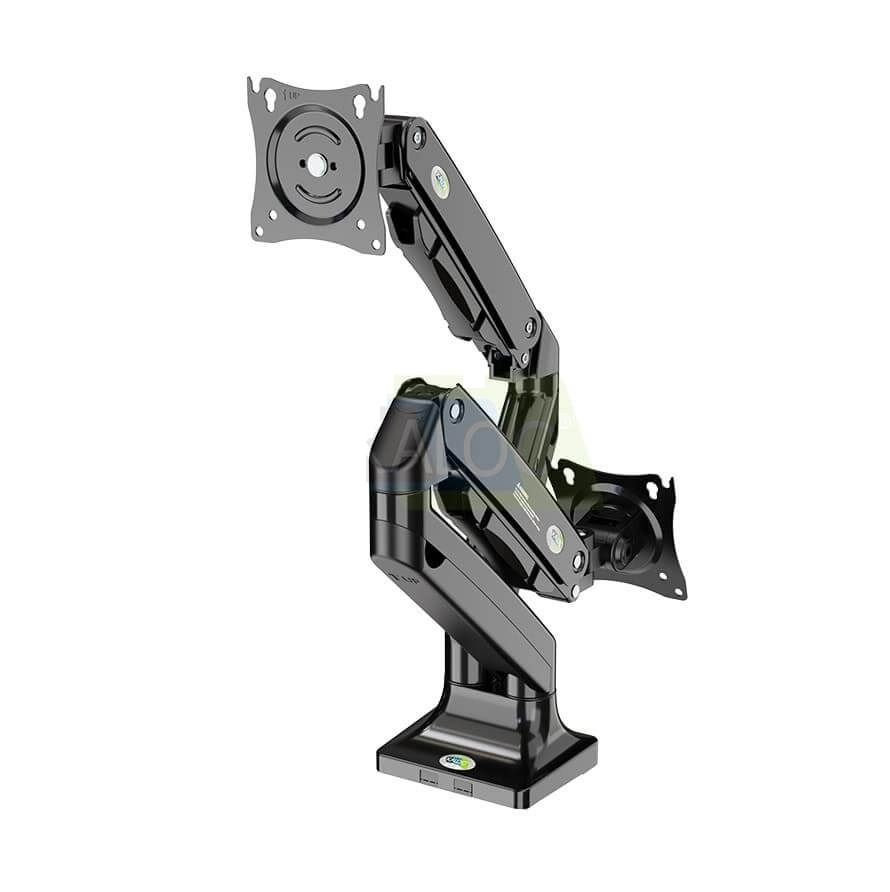 (DS110-2)Dual Gas spring monitor table clamp stand Freely Height ...
