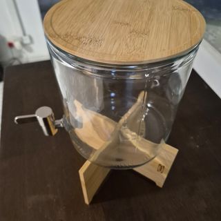 15L Glass Water Dispenser with Bamboo Base, Furniture & Home Living ...