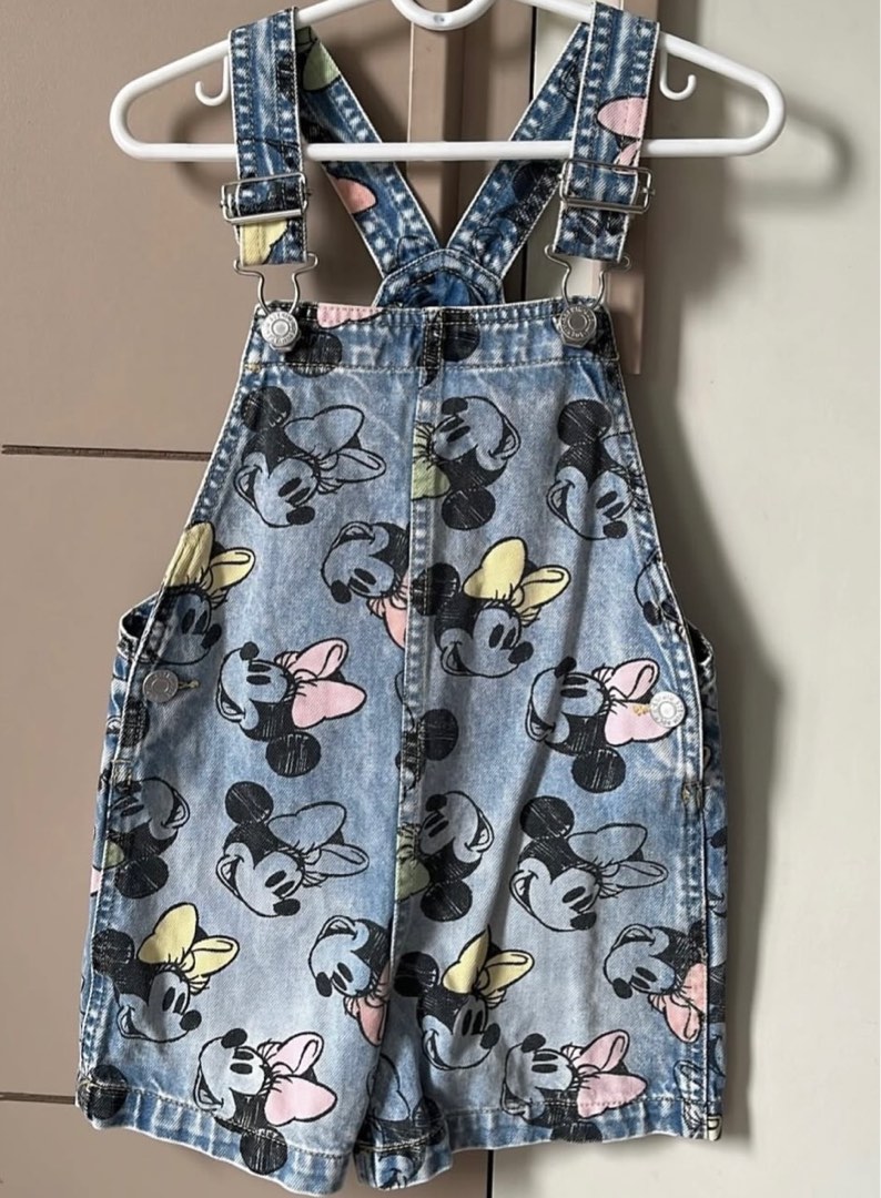h&m Minnie Mouse Denim Overalls, Babies & Kids, Babies & Kids Fashion ...