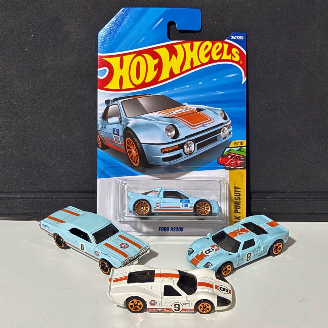 Hot Wheels 1/64 Diecast cars GULF tempo Ford RS200 Ford GT40 Mk IV Ford ...