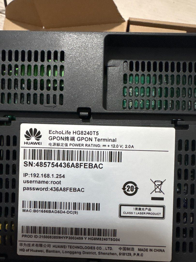 Huawei EchoLife HG8240T5 GPON Terminal Router, Computers & Tech, Parts ...