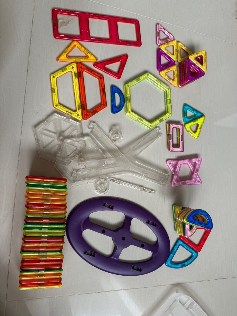 [Clearance Sale] Magnetic Tiles Building Blocks Set with Accessories ...