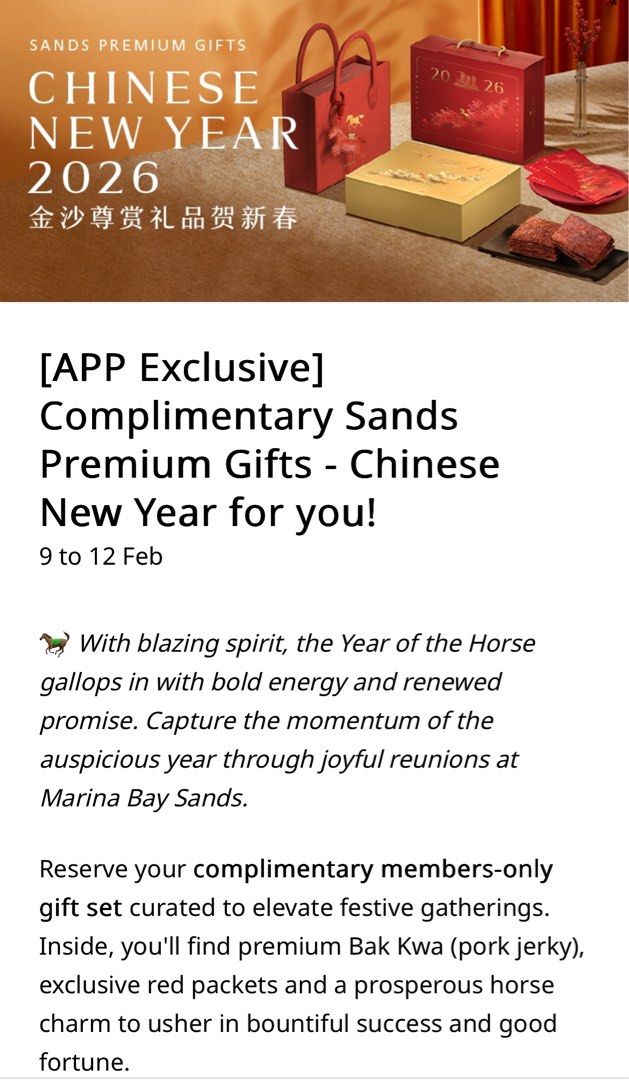 Marina Bay Sands Chinese New Year 2026 Gift Set, Food & Drinks, Gift ...