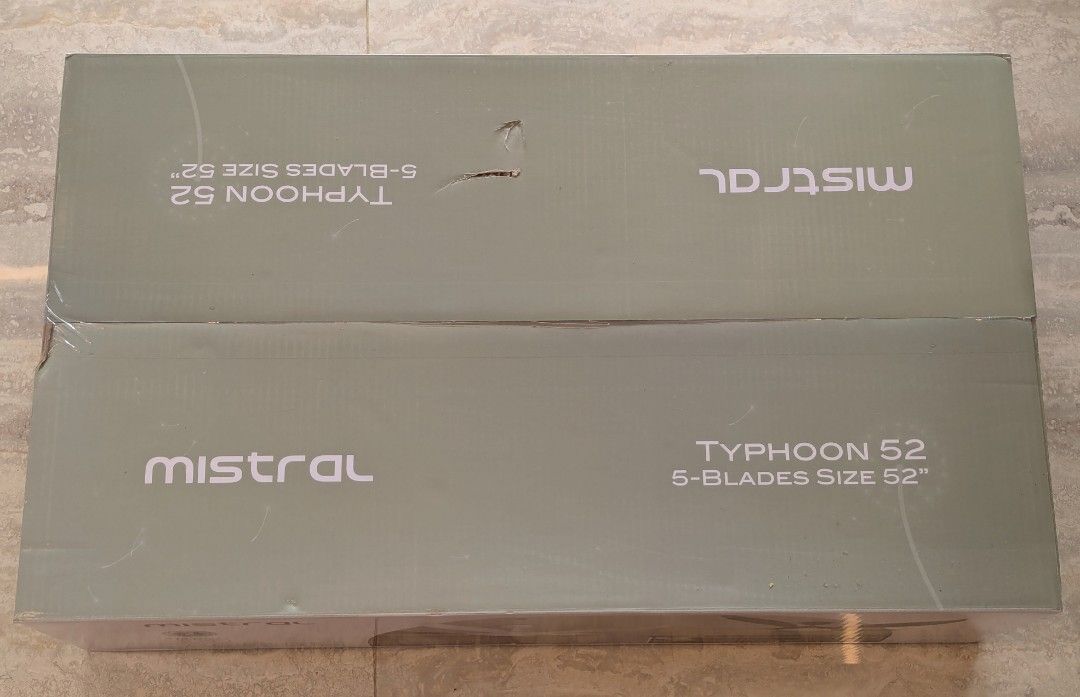 Mistral Typhoon 52 5-Blade Ceiling Fan - Black, Furniture & Home Living ...