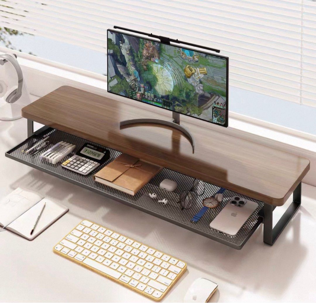 Monitor Stand 100cm (Black), Furniture & Home Living, Furniture ...