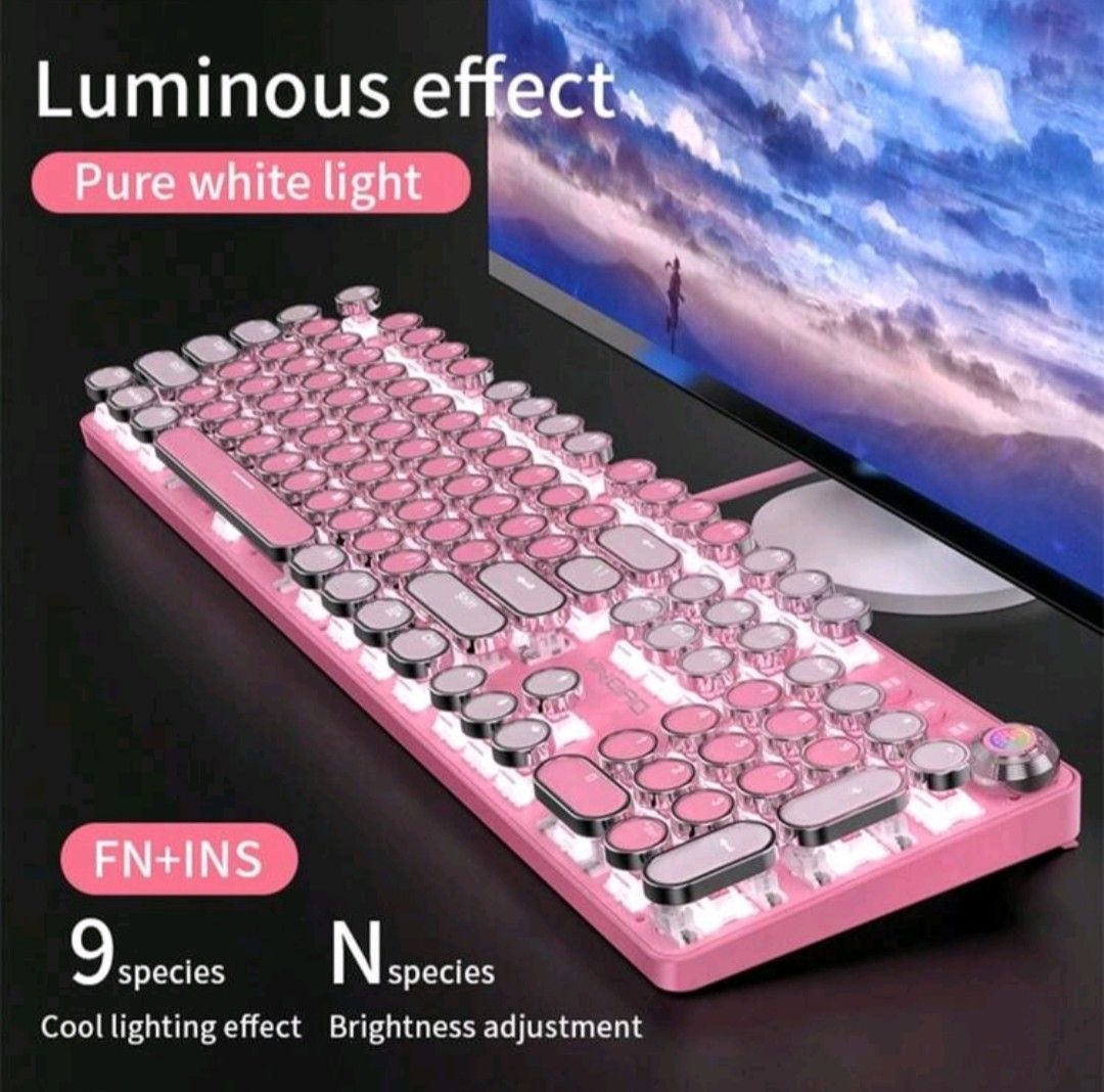 Pink Mechanical Keyboard (Wired), Computers & Tech, Parts & Accessories ...