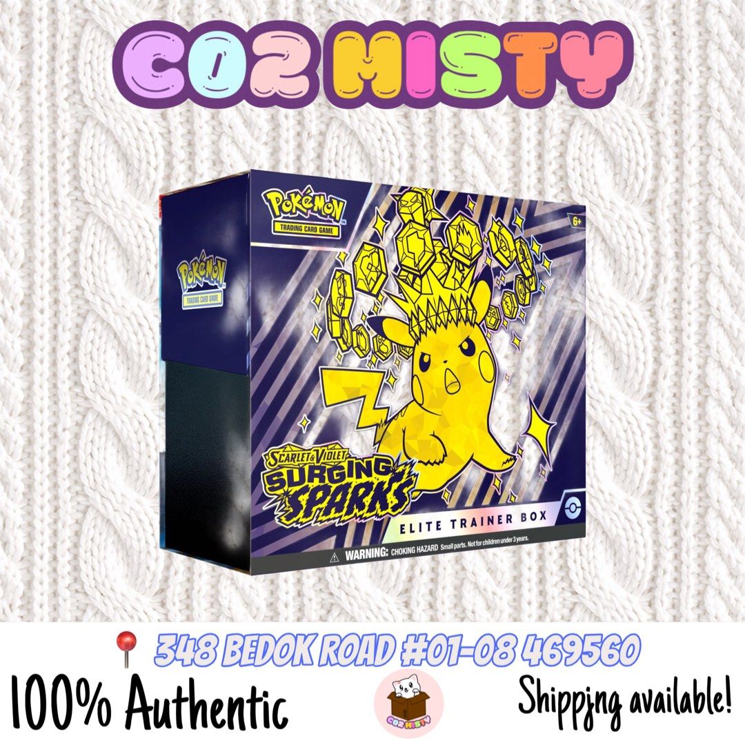 Pokemon Scarlet & Violet Surging Sparks Elite Trainer Box, Hobbies ...