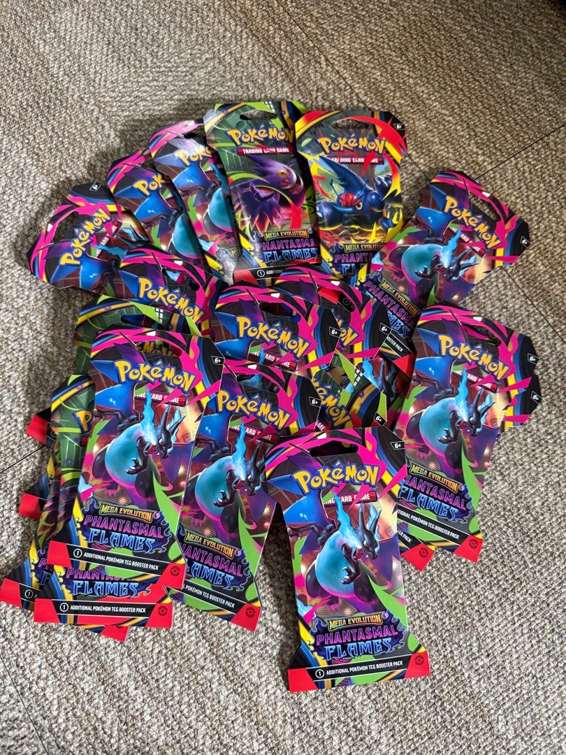 Pokemon TCG Mega Evolution Phantasmal Flames Booster Packs, Hobbies ...