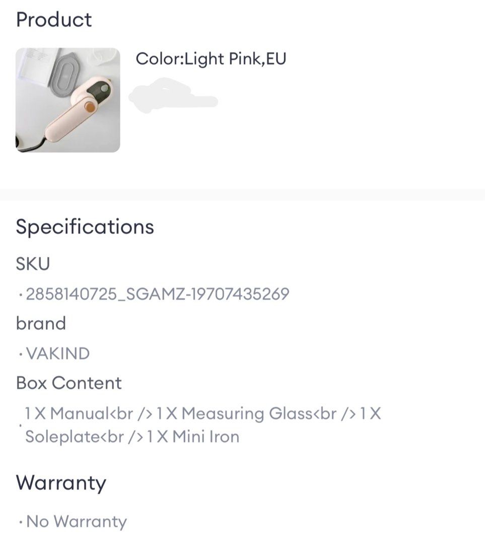 Portable handheld Electric Iron HX-6168, TV & Home Appliances, Irons ...