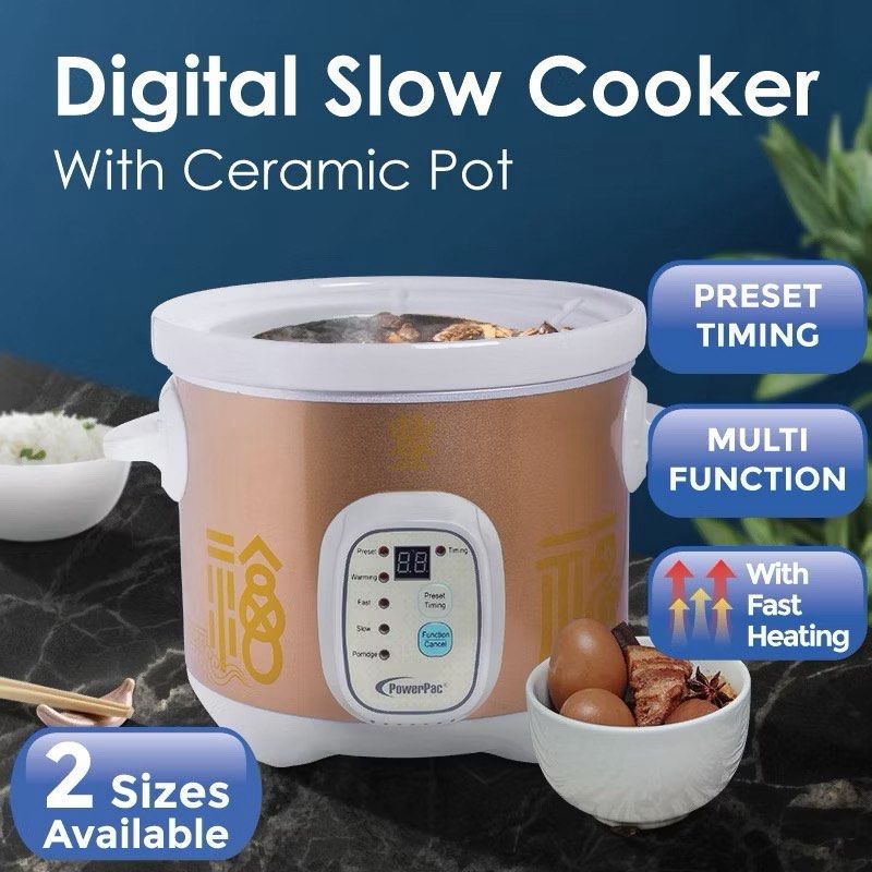 PowerPac Slow Cooker Digital 3.5L with Ceramic Pot (PPSC305), TV & Home ...