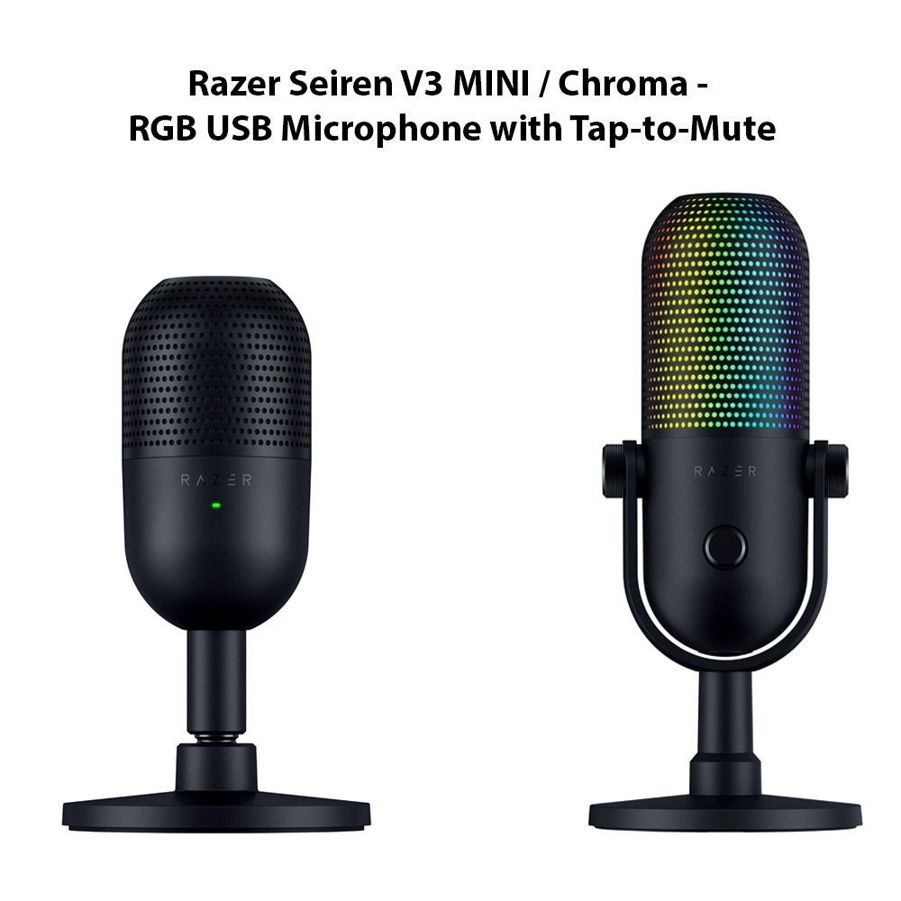 Razer Seiren V3 MINI / Chroma - RGB USB Microphone with Tap-to-Mute ...