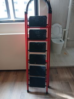 Red 5-Step Ladder, Furniture & Home Living, Home Improvement ...