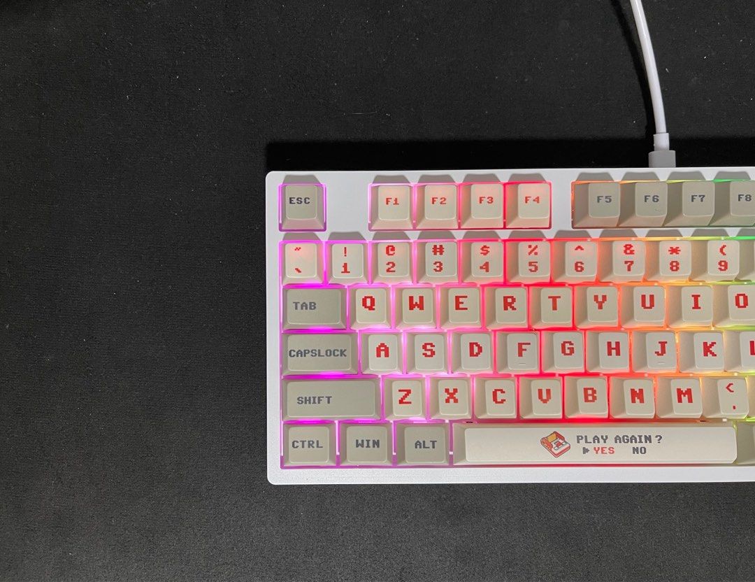 Retro RGB Custom Gaming Mechanical Keyboard | 80% Layout | TKL | Red ...
