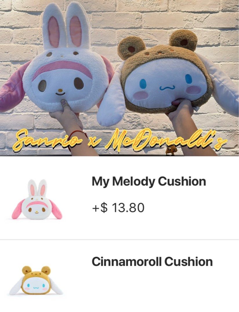 Sanrio x McDonald's Cinnamoroll Cushion, Furniture & Home Living, Home ...