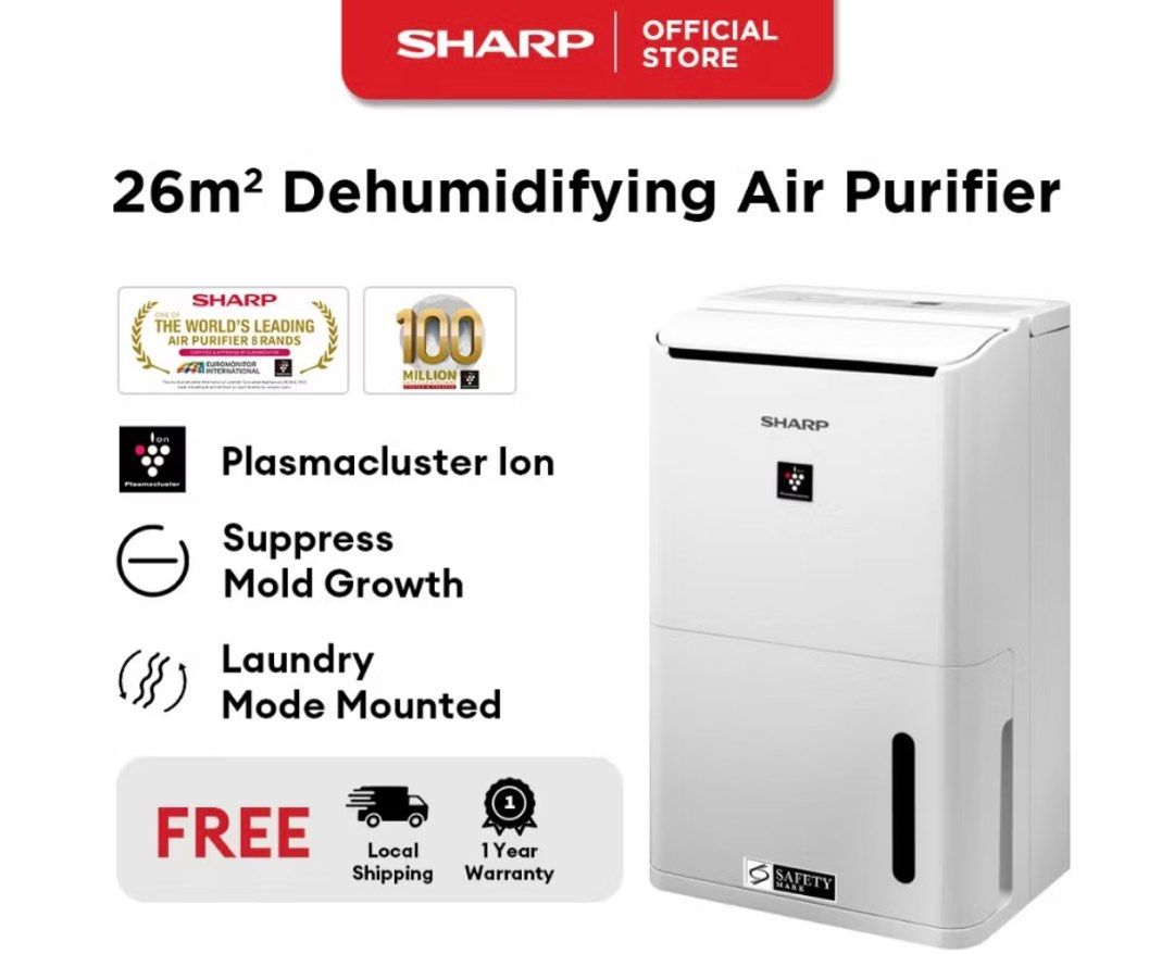SHARP Plasmacluster Ion Dehumidifier, TV & Home Appliances, Air ...