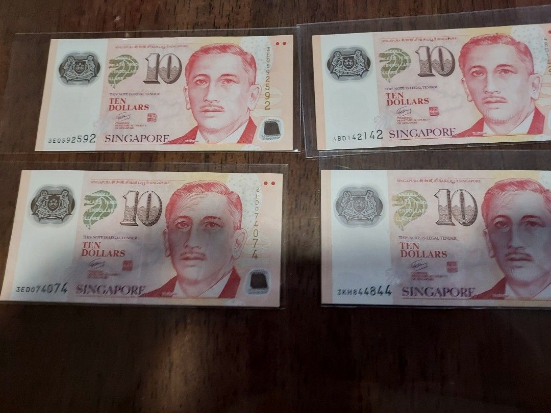 4 repeaters Singapore $10 Banknotes, Hobbies & Toys, Memorabilia ...