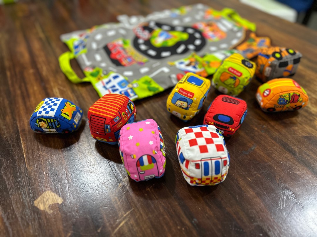 Soft Toy Cars with Play Mat, Hobbies & Toys, Toys & Games on Carousell