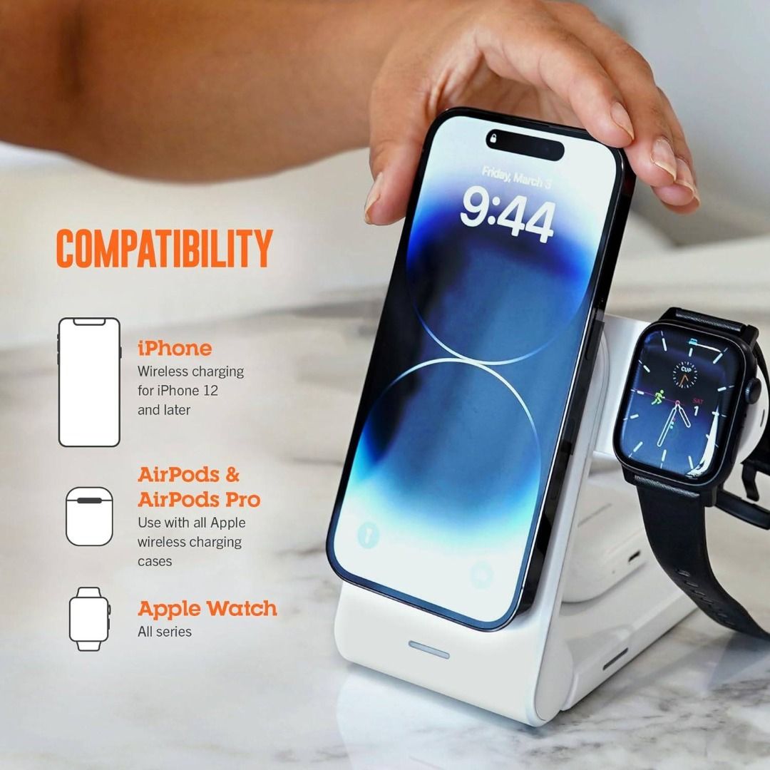 STM Goods ChargeTree MAG 3-in-1 Foldable Magnetic Wireless Charger (Max ...