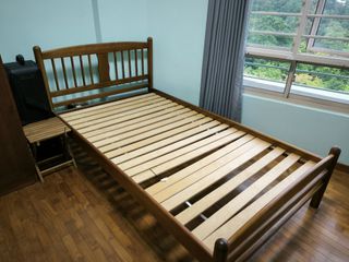 Scanteak Super Single Pull-Out Bed Frame only , Furniture & Home Living ...