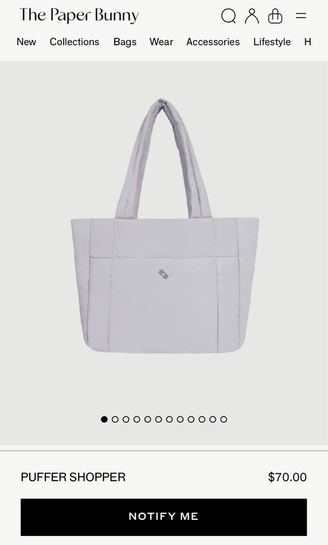 The Paper Bunny Puffer Shopper - Husky, Women's Fashion, Bags & Wallets ...
