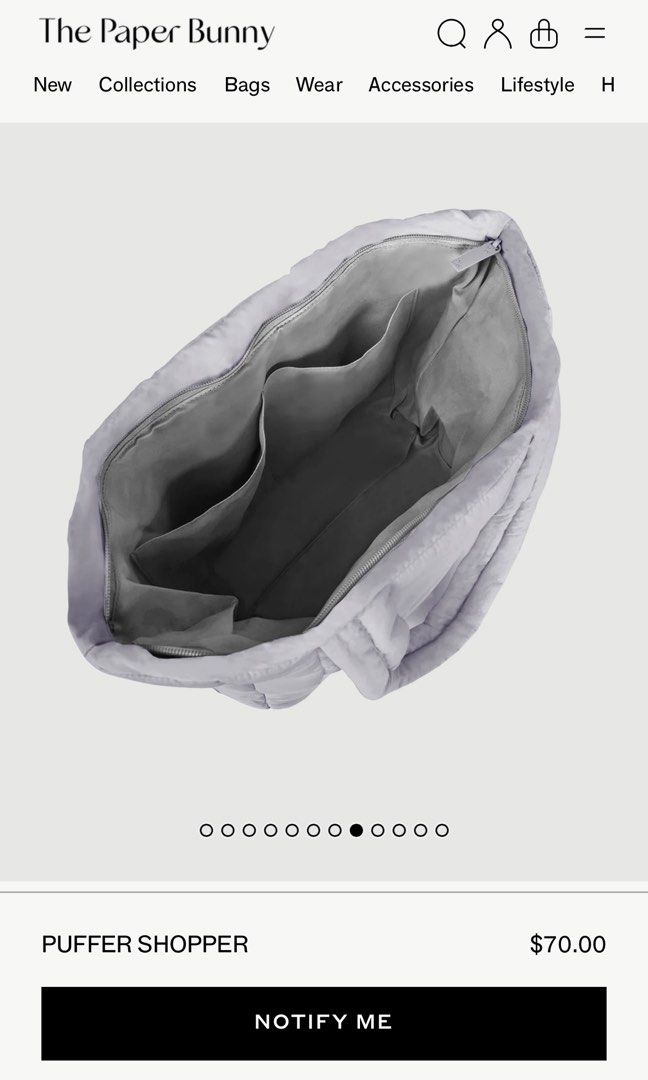 The Paper Bunny Puffer Shopper - Husky, Women's Fashion, Bags & Wallets ...