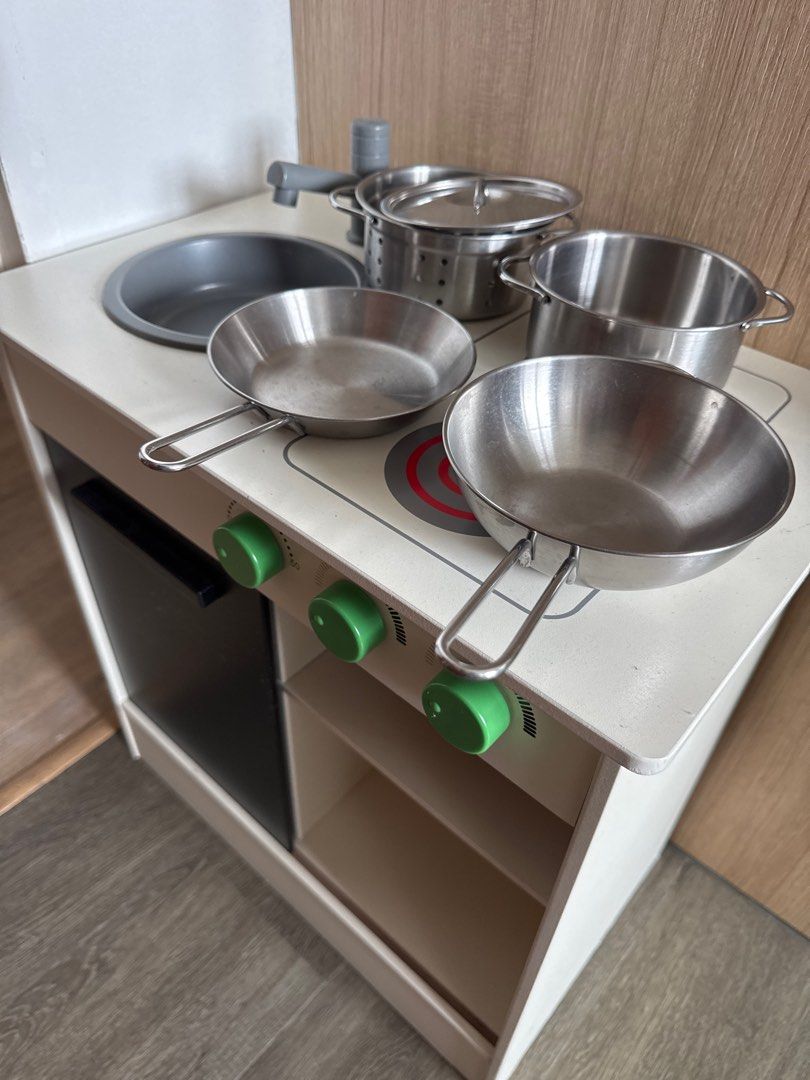DUKTIG Toy Kitchen with Toy Pots and Pans, Hobbies & Toys, Toys & Games ...