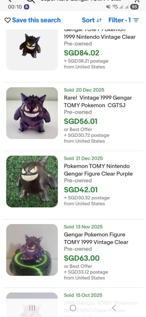 Vintage 1999 TOMY Pokemon Gengar Figure, Hobbies & Toys, Toys & Games ...