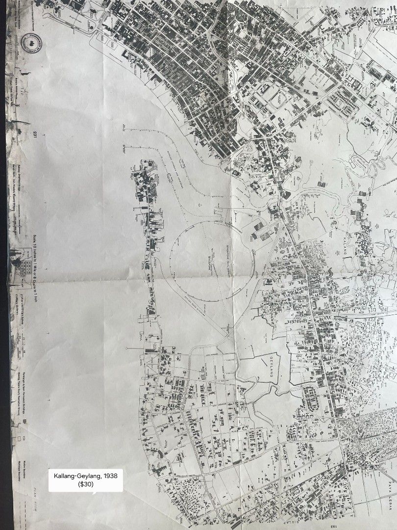 Vintage Map of Kallang-Geylang, 1930 (print), Hobbies & Toys ...