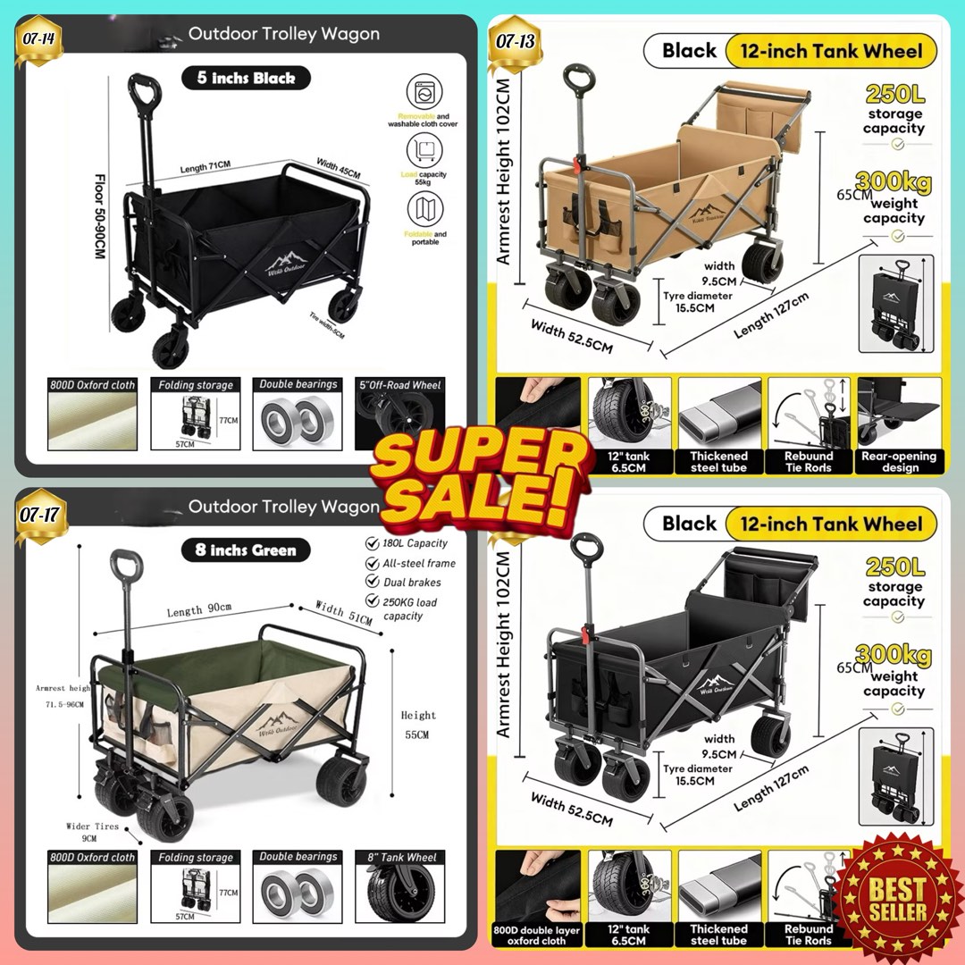 Wagon | Foldable Camping Push Cart Wagon Trolley |Tool Truck Portable ...