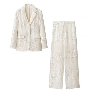 Zara Sequin Blazer and Shorts Set, Women's Fashion, Dresses & Sets ...