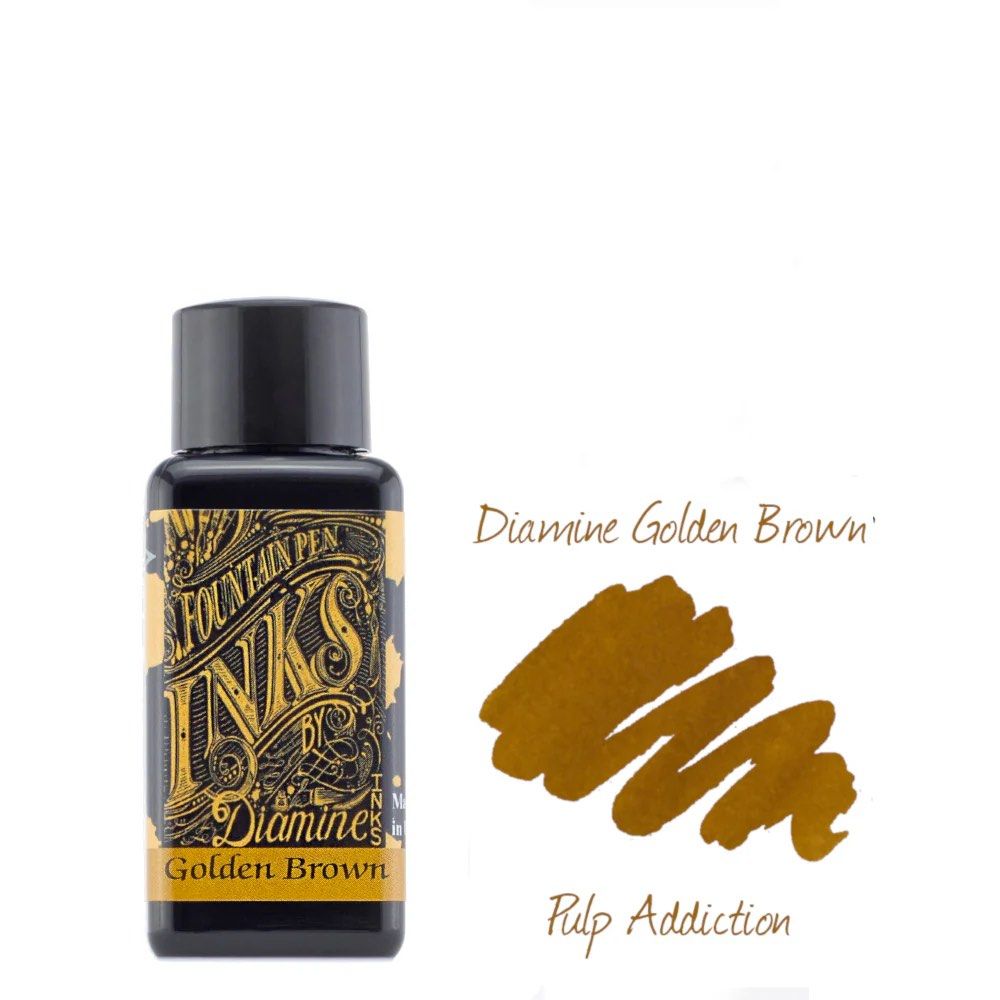 5ml sample: diamine golden brown fountain pen ink, Hobbies & Toys ...